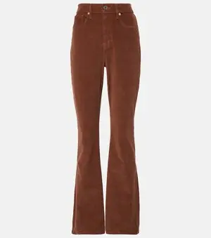 Veronica Beard Cameron Corduroy Flared Pants - Brown