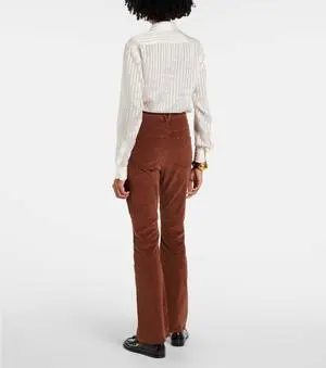 Veronica Beard Cameron Corduroy Flared Pants - Brown