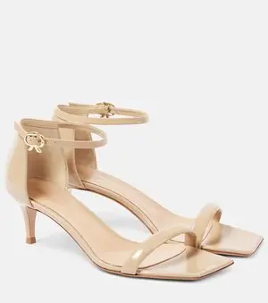 GIANVITO ROSSI Pat 55 Leather Sandals - Beige