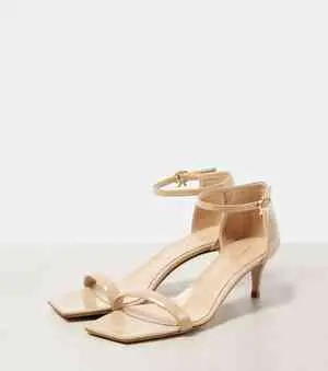 GIANVITO ROSSI Pat 55 Leather Sandals - Beige