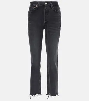 AGOLDE Riley High-rise Cropped Jeans - Black