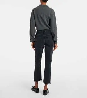 AGOLDE Riley High-rise Cropped Jeans - Black