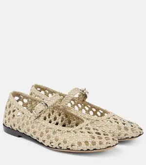 Le Monde Beryl Woven Leather Ballet Flats - Beige