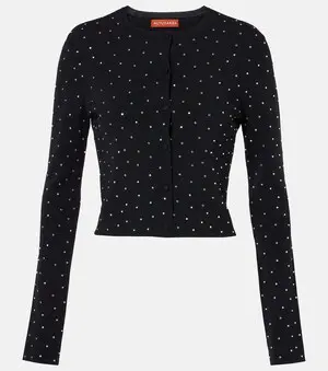 Altuzarra Ferris Embellished Cropped Cardigan - Black