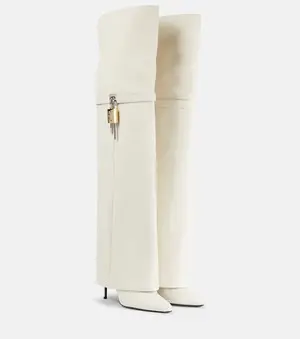 Givenchy Shark Lock Stiletto Over-the-knee Boots - White