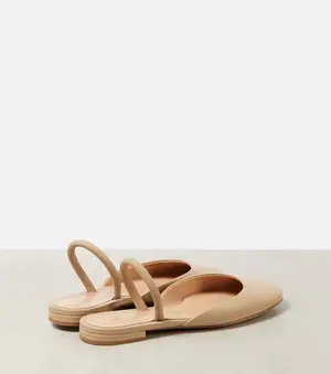 GIANVITO ROSSI Leather Ballet Flats - Beige