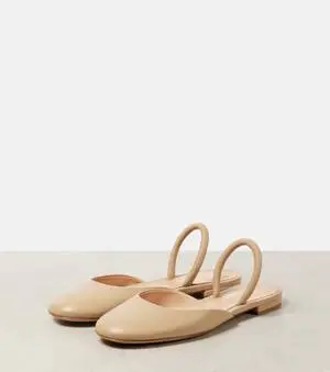 GIANVITO ROSSI Leather Ballet Flats - Beige
