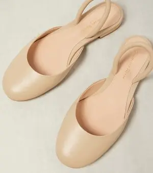 GIANVITO ROSSI Leather Ballet Flats - Beige