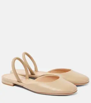 GIANVITO ROSSI Leather Ballet Flats - Beige