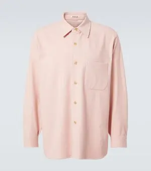 Auralee Wool Flannel Overshirt - Pink