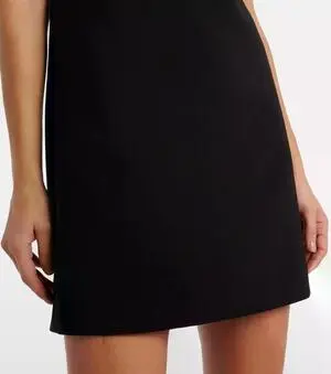 SELF-PORTRAIT Beaded Bow Crêpe Minidress - Black