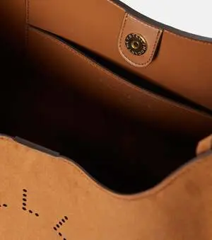 Stella McCartney Logo Faux Suede Tote Bag