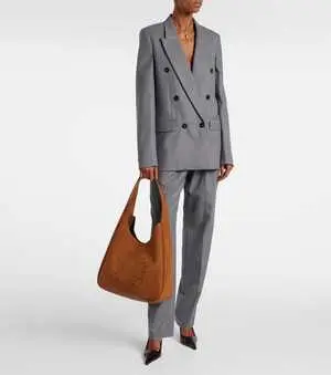 Stella McCartney Logo Faux Suede Tote Bag