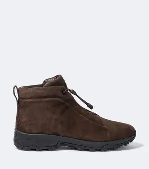 Zegna Triple Stitch Suede High-top Sneakers - Brown