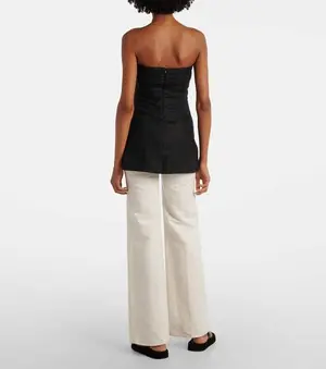 Faithfull The Brand Strapless Linen Top