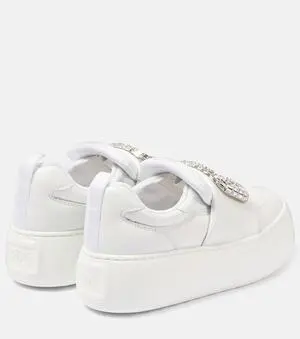 ROGER VIVIER Viv' Up Leather Slip-on Sneakers