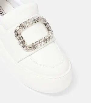 ROGER VIVIER Viv' Up Leather Slip-on Sneakers