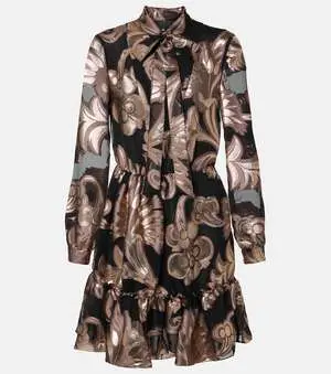 Etro Printed Tie-neck Minidress
