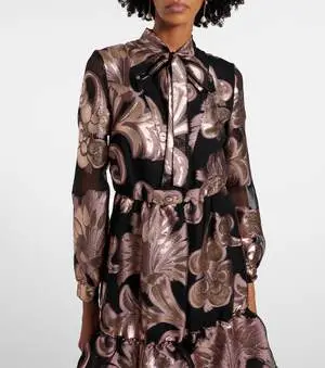 Etro Printed Tie-neck Minidress