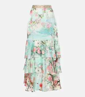 Camilla Ruffled Tiered Maxi Skirt - Multicoloured