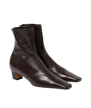Women's Square Toe Leather Ankle Boots