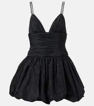 Staud Loren Ruched Minidress - Black