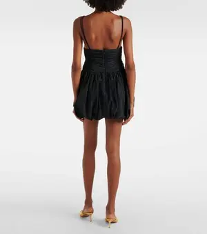 Staud Loren Ruched Minidress - Black