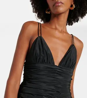 Staud Loren Ruched Minidress - Black