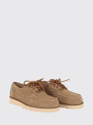 SEBAGO Suede Calfskin Boat Shoes With Laces - Beige