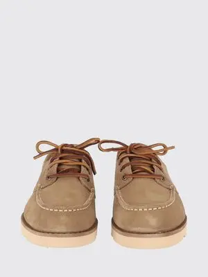 SEBAGO Suede Calfskin Boat Shoes With Laces - Beige