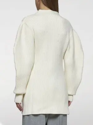 JIL SANDER Ribbed Cardigan With Voluminous Sleeves