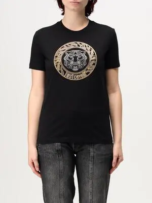 Just Cavalli T-shirt With Embellished Tiger Graphic - Black