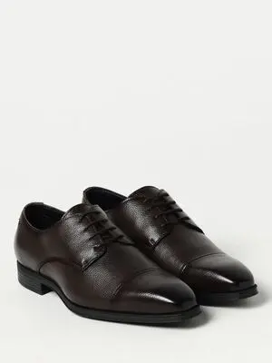 BOSS Leather Brogue Shoes - Brown