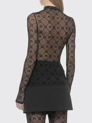 MARINE SERRE Printed Mesh Top - Black