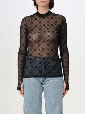 MARINE SERRE Printed Mesh Top - Black