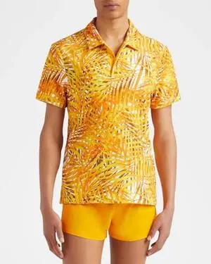 Vilebrequin Apos;s Palm Leaves Camp Shirt - Mango