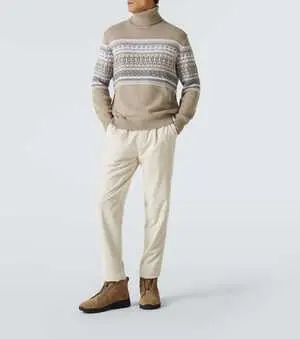 Zegna Triple Stitch Suede High-top Sneakers - Beige