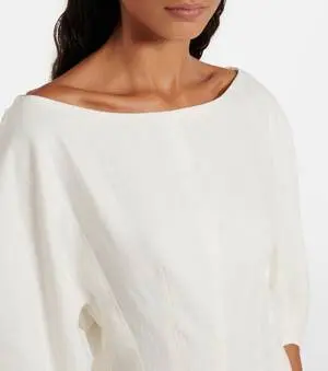 Faithfull The Brand Puff Sleeve Linen Minidress