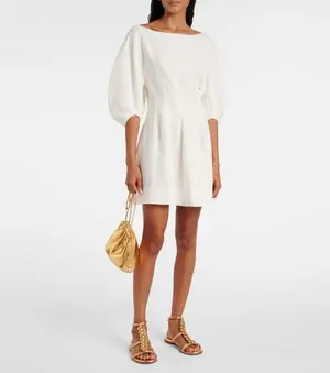 Faithfull The Brand Puff Sleeve Linen Minidress