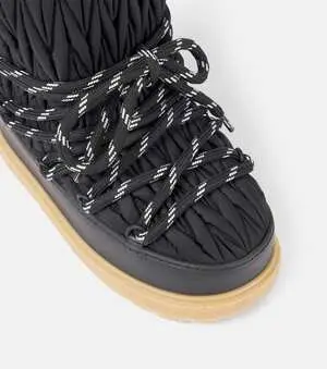 Miu Miu Logo Matelasse Snow Boots