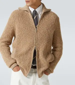 Brunello Cucinelli Zip-up Wool And Cashmere Cardigan