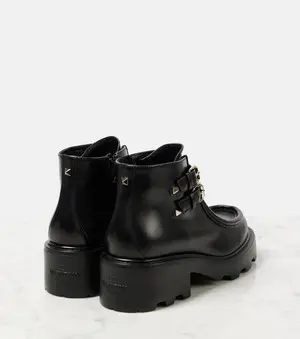 Valentino Garavani Rockstud Leather Ankle Boots