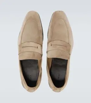 Zegna Suede Penny Loafers