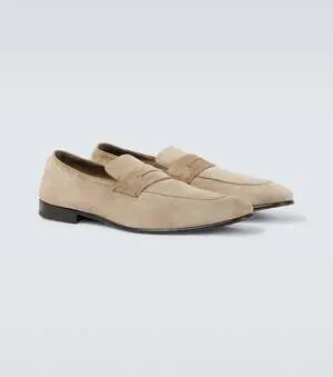 Zegna Suede Penny Loafers