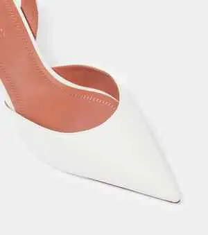 Amina Muaddi Holli 70 Leather Slingback Pumps