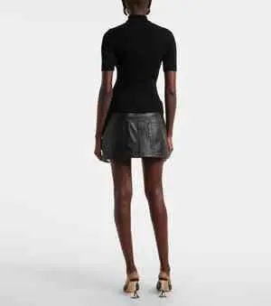 COURREGES Re-edition Ribbed-knit Top - Black