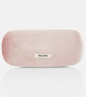 Miu Miu Oval Sunglasses With Tone Logo Detail - Gold