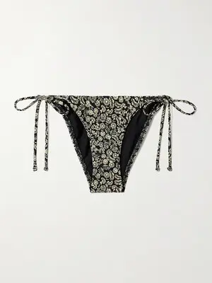 Matteau The String Floral-print Recycled Bikini Briefs - Black