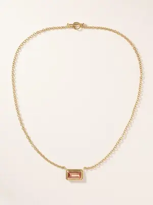 OCTAVIA ELIZABETH Elbow Beach 18-karat Recycled Gold Tourmaline Necklace - Pink