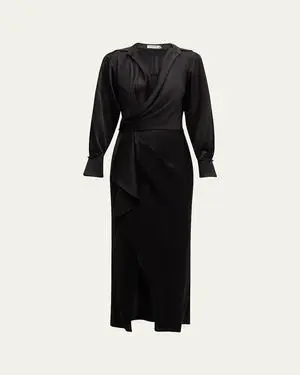 Simkhai Talita Drape-front Midi Dress